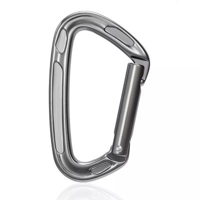 China 23KN Stainless Steel D Shape Carabiner Clip for Climbing Precision Casting Technology for sale