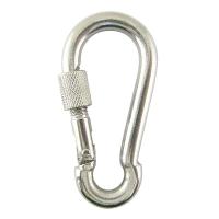 China Professional POLISH Finish Stainless Steel Spring Snap Hook with Screw Lock Eye Shape for sale