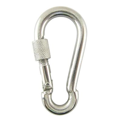 China Professional POLISH Finish Stainless Steel Spring Snap Hook with Screw Lock Eye Shape for sale