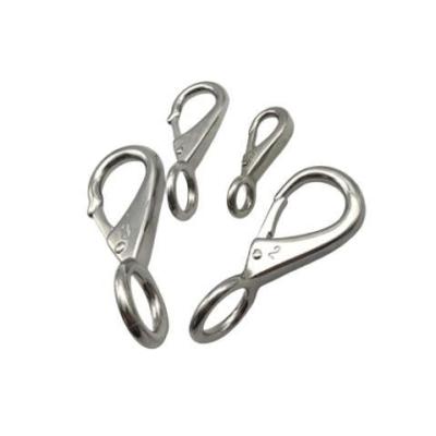 China Polished Stainless Steel Fixed Eye Snap Hook for Dog Leash and Keychain Attachment for sale