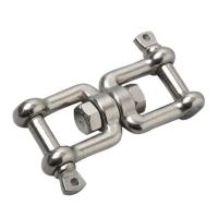 China Polished Stainless Steel Double Jaw Ended Swivel Eye Hook For Heavy Duty for sale