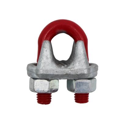 China High Tensile Structure Hot DIP Galvanized Us Type Forged Wire Rope Clips with Red U Bolt for sale