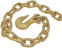 China Yellow Zinc Conveyor Steel Link Chain Clevis Grab Hook Metal Link Chain for sale