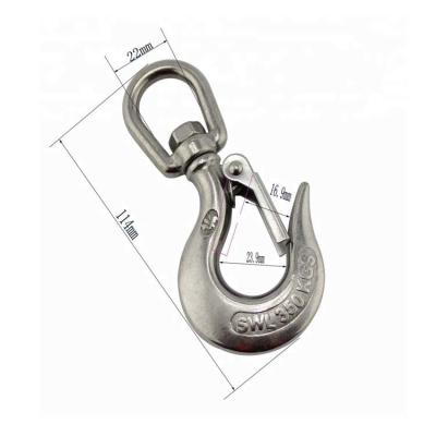 China 316 Stainless Steel Swivel Eye Crane Hook for Heavy Duty Marine Water Treatment Needs for sale