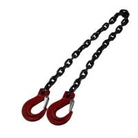 China High Capacity G80 Double Leg Lifting Sling Chain with 48kN Test Load and Black Finish for sale