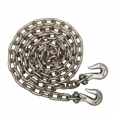 China G70 Transport Galvanized Car Tow Chains Hooks Black Finish Test load 48kN Heavy Duty for sale