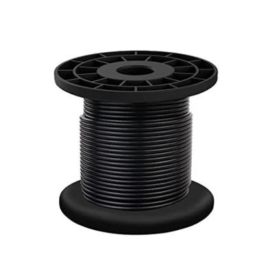 China AiSi Standard 304 Stainless Steel Wire Cable Black Vinyl Coated Outdoor Light Wire Rope for sale