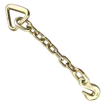 China 20Mn2 G70 Transport Chain with Eye Grab Hook and Delta Ring in Black for sale