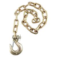 China Yellow Zinc Plated High Strength G70 Transport Chain with Hook 20Mn2 Material for sale