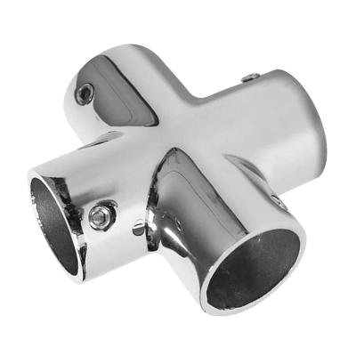 China AISI316 Stainless Steel 90 Degree Cross Tee Connector for Marine Hardware Rail Connection for sale