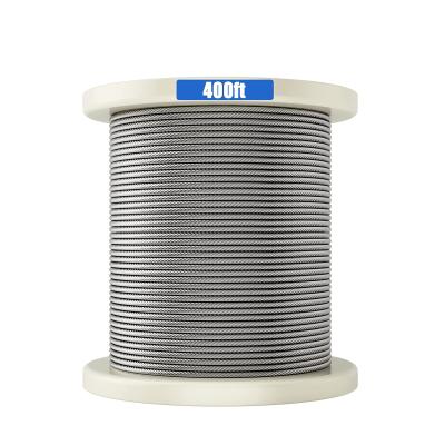 China 400FT Multifunction Cord for Deck Guides Non-Alloy 316 Stainless Steel Cable 7x7 1/8 inch for sale