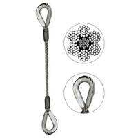 China - AISI 304 316 Stainless Steel 7x7 6x36 Dia 8mm IWRC RHRL Hard Soft Eye Finish Ungalvanized Cable Wire Rope Sling for sale
