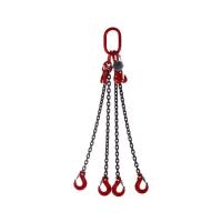 China 2t Load Limit Red Lifting Chains With Hooks G80 Alloy Steel 8mm Diameter Multi Leg for sale