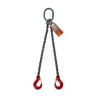China 2t Load Limit Red Lifting Chains With Hooks G80 Alloy Steel 8mm Diameter Multi Leg for sale