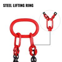 China 2t Load Limit Red Lifting Chains With Hooks G80 Alloy Steel 8mm Diameter Multi Leg for sale