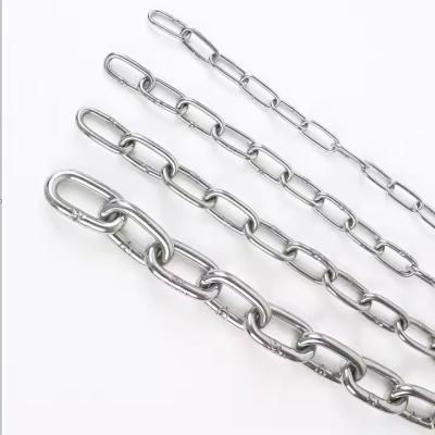 China Plain Finish Steel Link Chain SS304 Din763 Stainless Chain Link 2t Working Loadlimit for sale