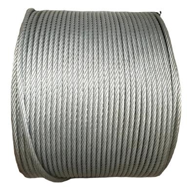 China 8mm 12mm 20mm 32mm Stainless Steel High Carbon Galvanized Wire Rope 6x37 FC IWRC for sale
