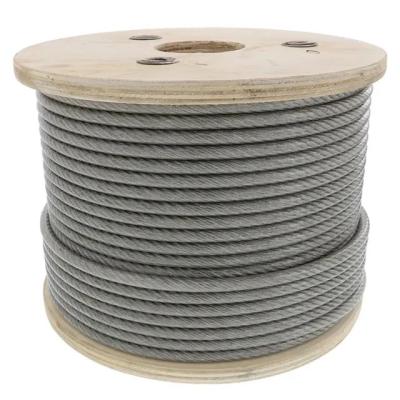 China Bending Galvanized Aircraft Cable 1x7 1x19 7x7 7x19 Steel Wire Rope for Hoist Lifting Crane for sale