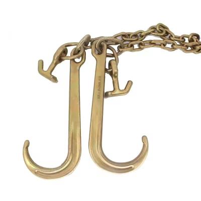 China G70 Lifting Truck Winch Cable V Hooks Forged Towing Chains with Welded Chain Structure for sale