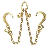 China G70 Lifting Truck Winch Cable V Hooks Forged Towing Chains with Welded Chain Structure for sale