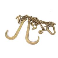 China G70 Lifting Truck Winch Cable V Hooks Forged Towing Chains with Welded Chain Structure for sale