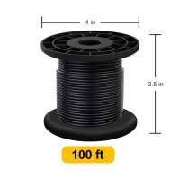 China 304 Stainless Steel Wire Cable Coated in Black Vinyl for String Lights Clothing Wire for sale