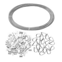 China Galvanized 1/16inch Stainless Steel Wire Rope Cable with Aluminum Crimping Sleeves and Thimbles Standard AiSi for sale