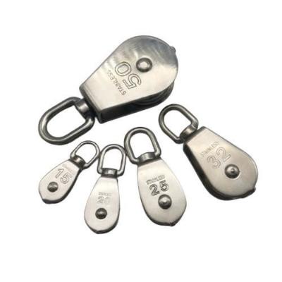 China Construction Rigging Hardware Single Wheel Swivel Pulley Block Stainless Steel for sale