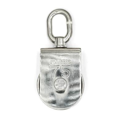 China ZINC PLATED Finish Stainless Steel 304 Wire Rope Lifting Pulley Block 25mm for sale