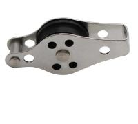China Widely Used Stainless Steel Rigging Block SS316 Swivel Eye Type Double Sheave Pulley for sale