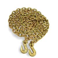 China 3/8''X 20 Ft Yellow Zinc Heavy Duty Welded Chain G 70 With Clevis Grab Hook for sale
