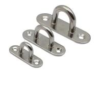 China Deck Yacth Hanging Accessories Stainless Steel Oblong Pad Eye Plate Staple Ring Hook for sale