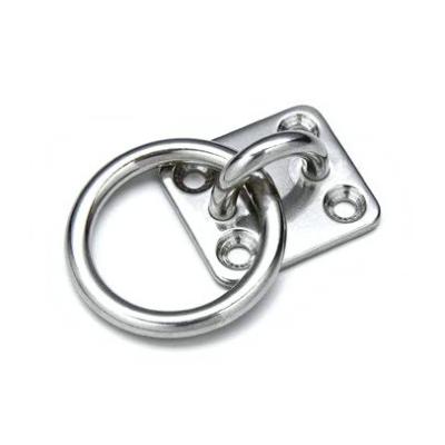 China Stainless Steel Round Ring Diamond Pad Eye Plate Rigging Hardware Zinc Plated Finish for sale