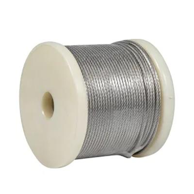 China 1/16''-5/16'' 8X7 FC 8X7 1X19 Type 316 Stainless Steel Wire Rope for Building Project for sale