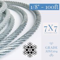 China AISI 316 304 7x7 7x19 Stainless Steel Wire Rope for Balustrade Installation and Construction for sale