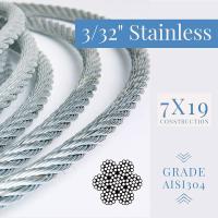 China AISI 316 304 7x7 7x19 Stainless Steel Wire Rope for Balustrade Installation and Construction for sale