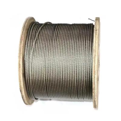 China Steel Core Stainless Steel Wire Rope Cable 1*7 1*19 7*19 Galvanized Type of Core Grade for sale