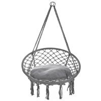 China Hand Woven Camping Hanging Chair Macrame Modern Cotton Rope Swing Chair for sale