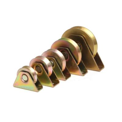 China Single Bearing Sliding Door Roller V Groove Sliding Gate Wheel with ZINC Finish Coating for sale