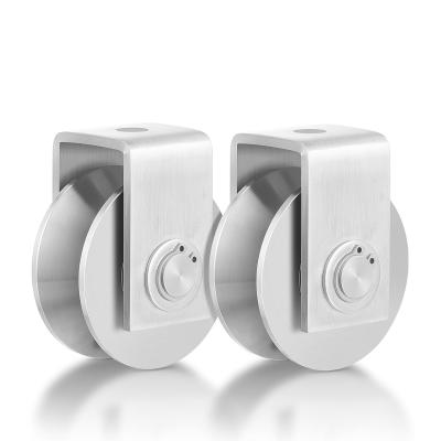 China V-groove Casters Sliding Doors Roller with Double Bearings Wheel in Polish Finish for sale