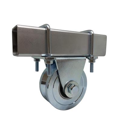 China Double Bearing V-shaped Sliding Roller Track Grooved Wheel for Gate Operation Control for sale