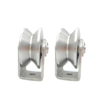 China Hotel And Home V Groove Gate Wheels Stainless Steel Bracket Customized for sale