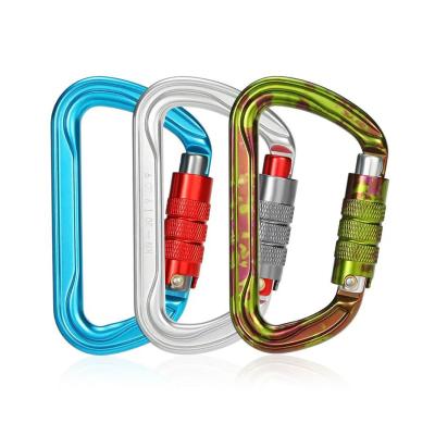 China 30KN Aluminum Screw Carabiner Hook Professional Climbing Accessory for sale