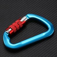 China Aluminum 30KN D Shape Climbing Snap Hook Customized Outdoor Carabiner for sale