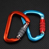 China Aluminum 30KN D Shape Climbing Snap Hook Customized Outdoor Carabiner for sale