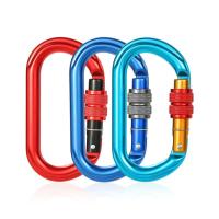 China Customized Logo and Color Round Shaped Aluminum Climbing Snap Hook for Outdoor 25KN for sale