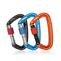 China 24KN Outdoor Custom Logo Aluminum Climbing Snap Hook Carabiner Heavy Industry Product for sale