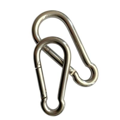China Polished Finish Stainless Steel 304 Carabiner Snap Spring Hook for Outdoor Activities for sale