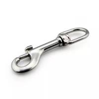 China Stainless Steel 304 316 Dog Buckle Swivel Brass Snap Dog Hook with Polished Finish for sale