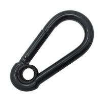 China Versatile Black Coated Stainless Steel Spring Snap Hook Carabiner for Any Environment for sale